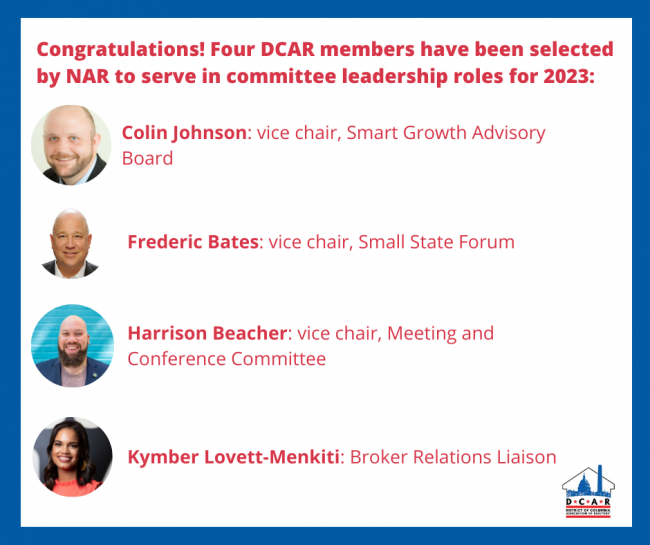 DCAR leaders receive 2023 NAR committee leadership appointments | DC ...